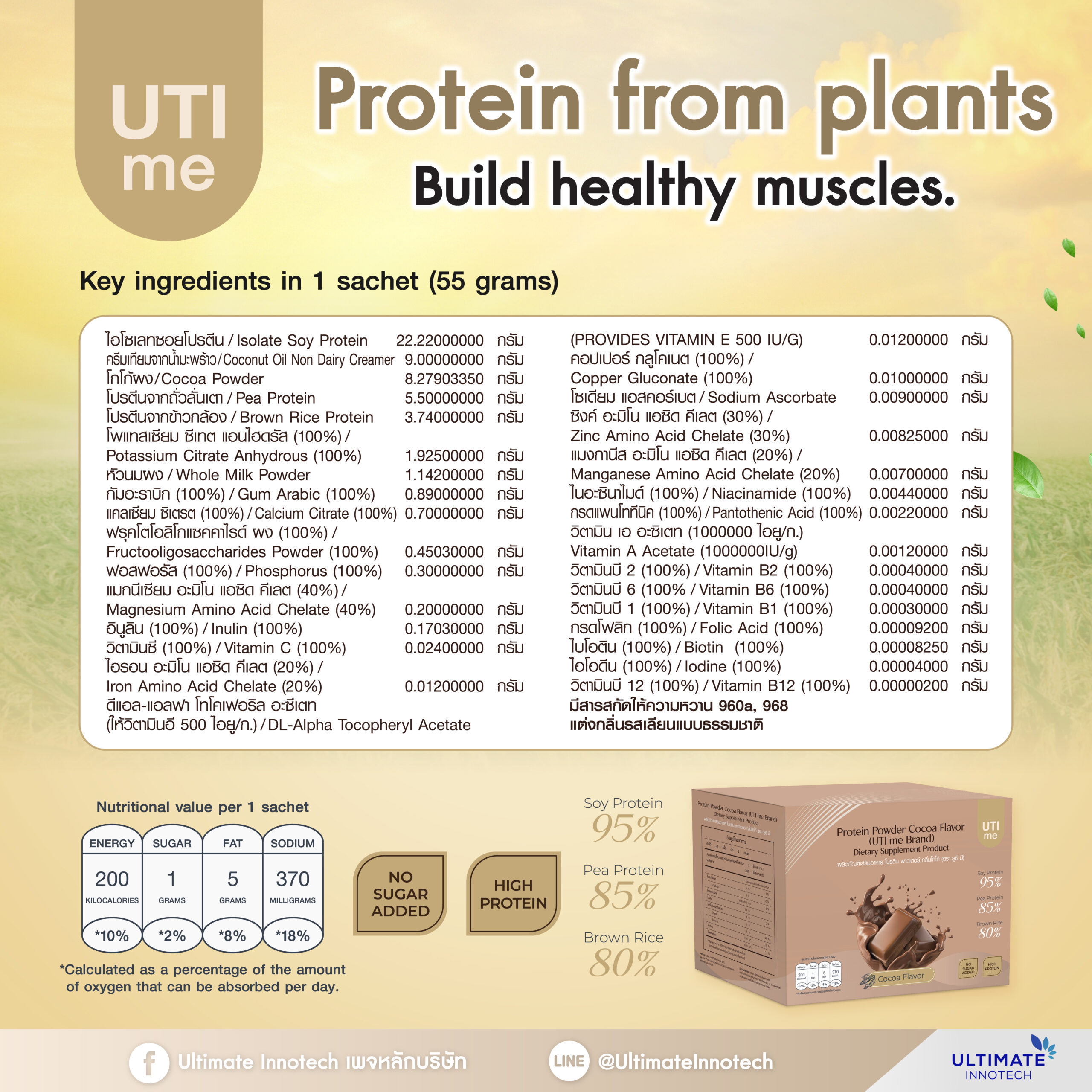 UTI ME Plant-Base Protein Cocoa Flavor – Ultimate Innotech